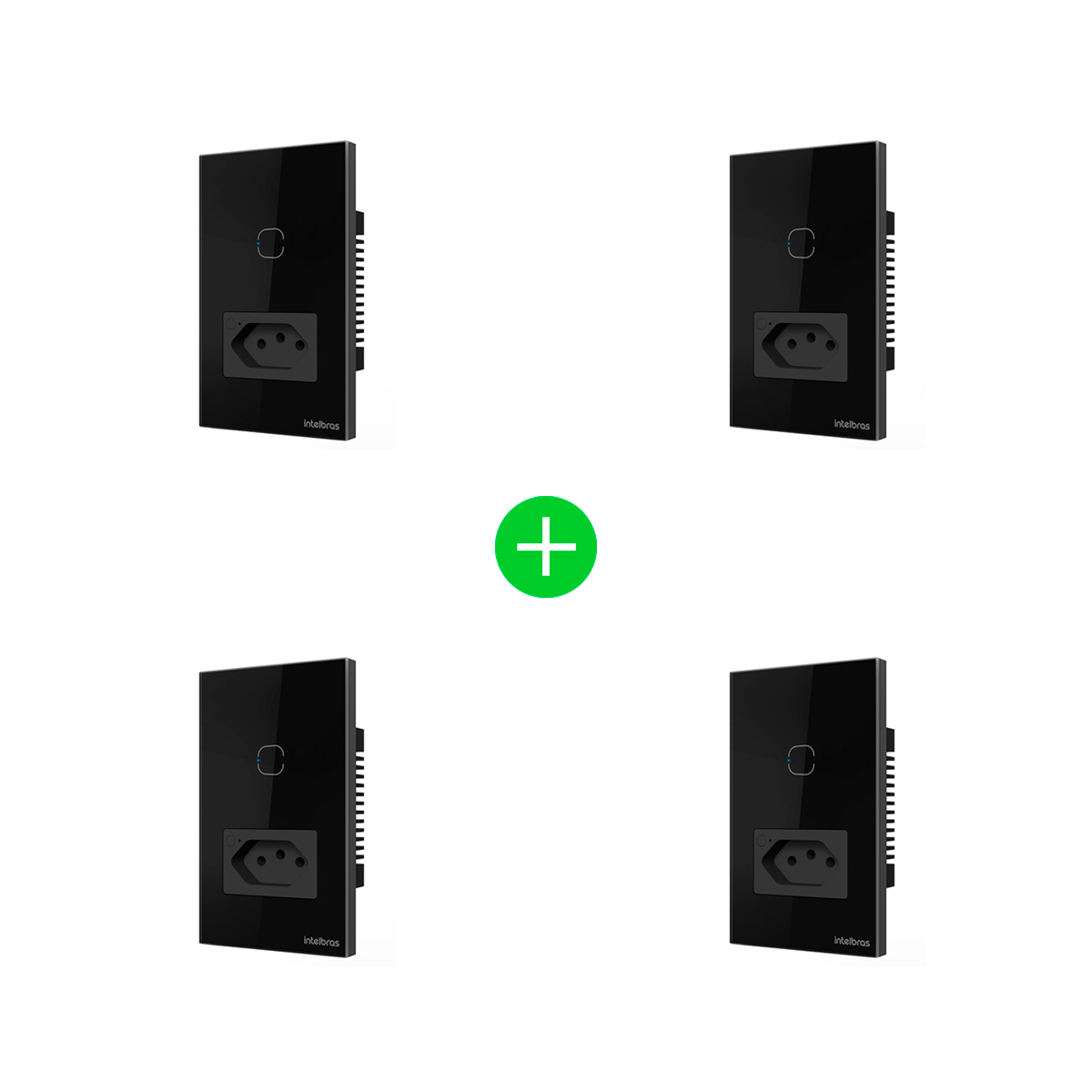 Kit Tomada com Interruptor Inteligente Wi-fi ETS 2001 Preto Intelbras ...